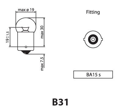 General Electric GE1037 : BULB - 13.50V 9.32W : HGM Forklift Parts